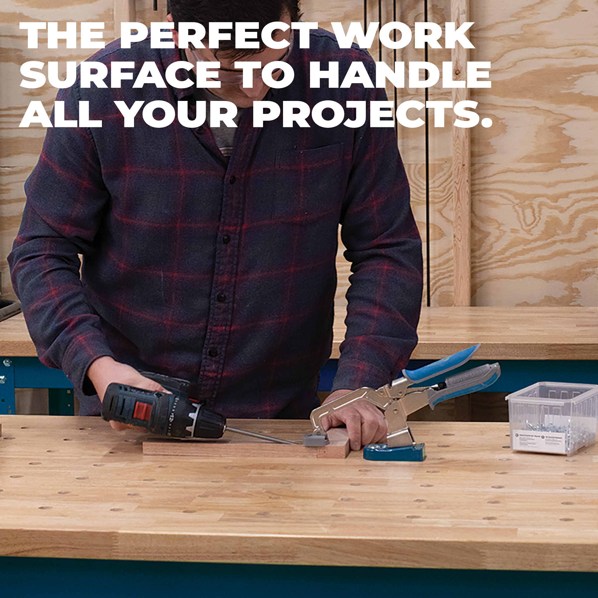 Woodworking Workbench Top with Dog Holes (24" x 32") | KregTool.com ...